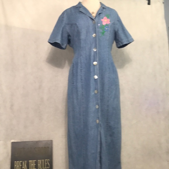Robbie Bee | Dresses | Vintage Robbie Bee Denim Button Up Maxi Dress ...
